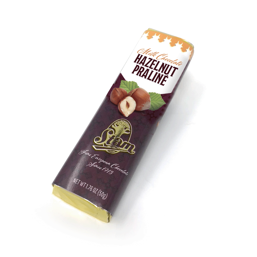 Stam Milk Chocolate Hazelnut Praliné Bar | Chocolaterie Stam